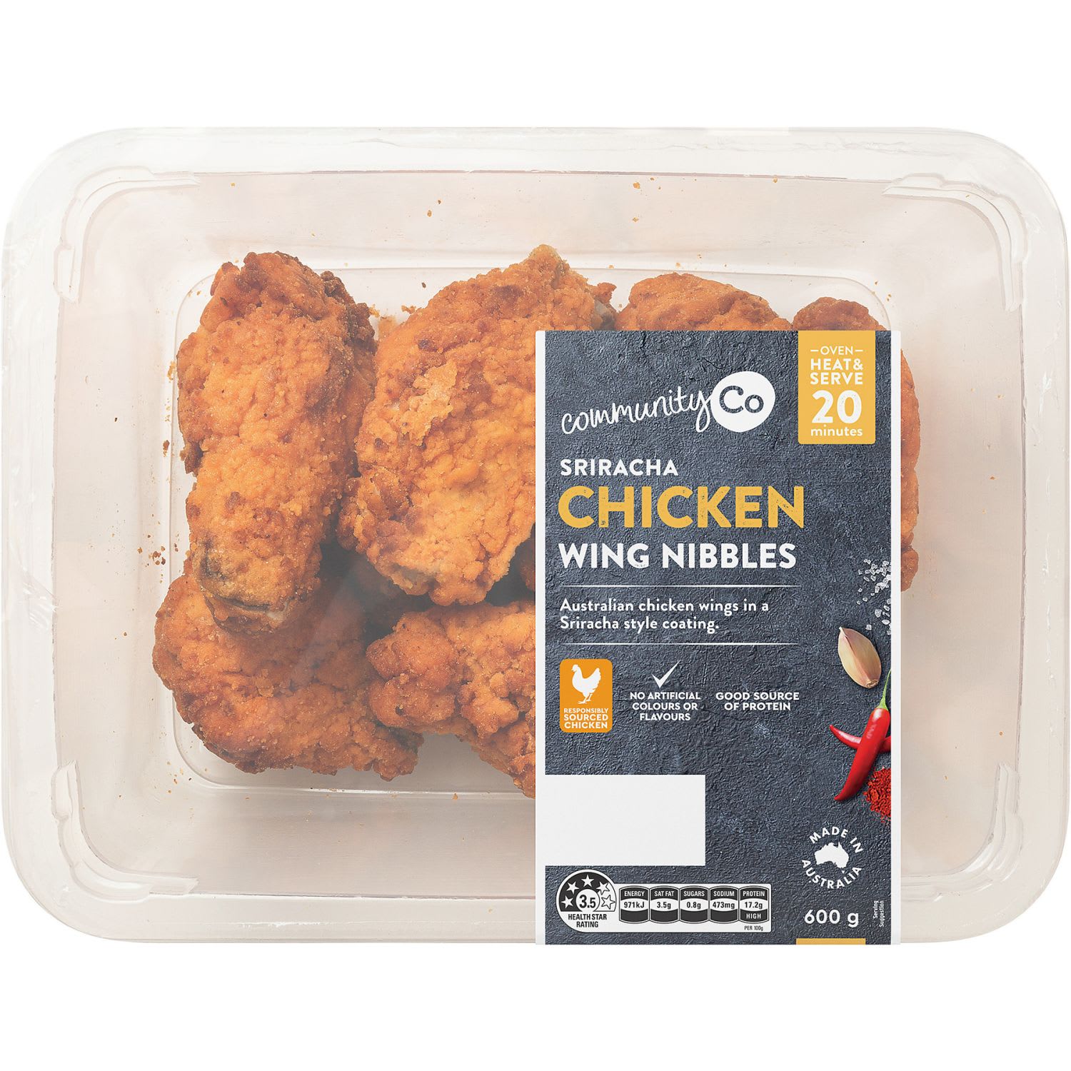 Community Co Sriracha Chicken Wing Nibbles 600g | IGA Shop Online
