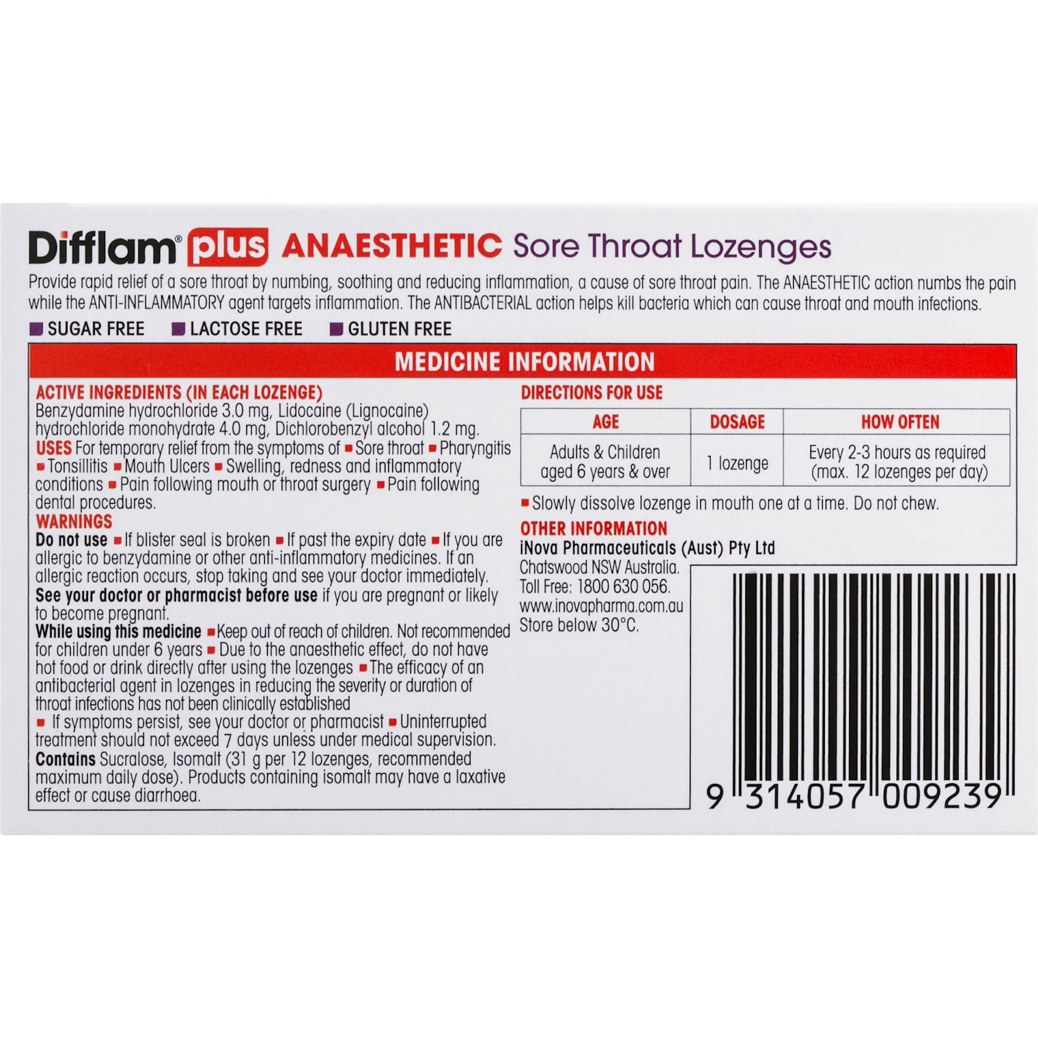 sore throat candy difflam