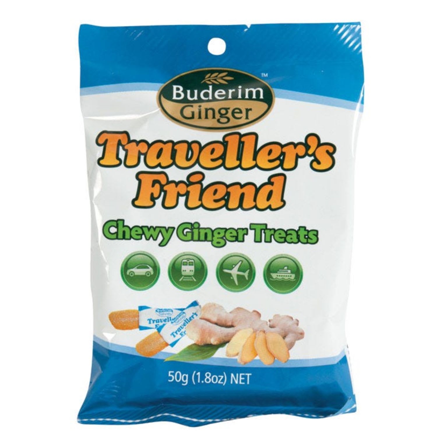 Buderim Traveller's Friend Ginger Chewy Ginger Treats 50g | IGA Shop Online
