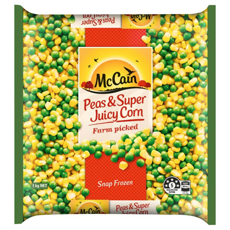 McCain Peas & Super Juicy Corn 1kg | IGA Shop Online