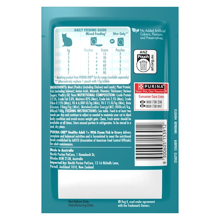 Purina One Adult Pet Food Ocean Fish 70g | IGA Shop Online