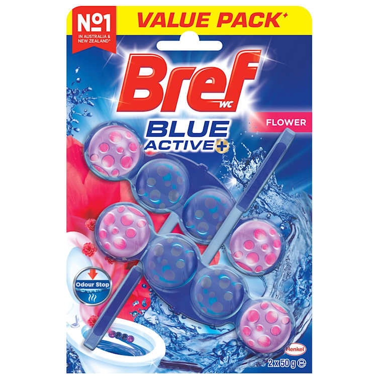 Bref Blue Active Flower Blossom Rim Block Toilet Cleaner 100g | IGA ...