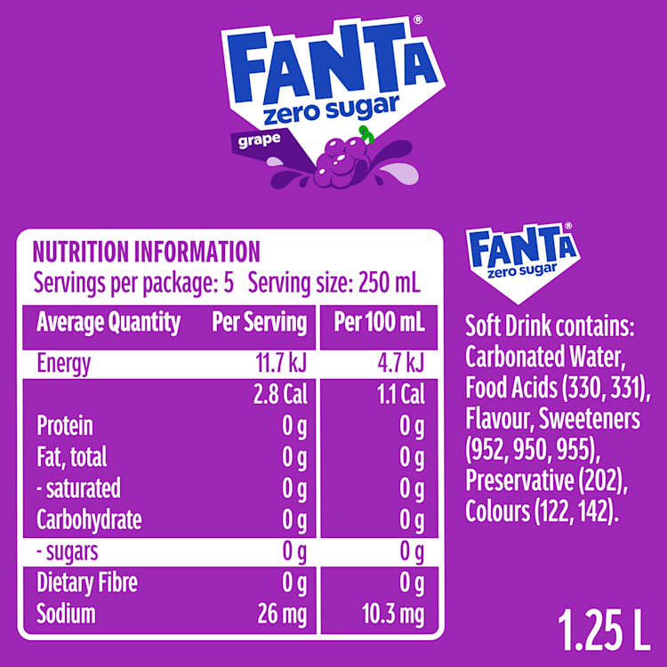fanta zero ingredients