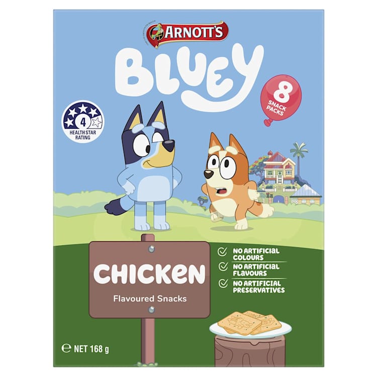 Arnott's Bluey Snacks Chicken Multipack 168g | IGA Shop Online