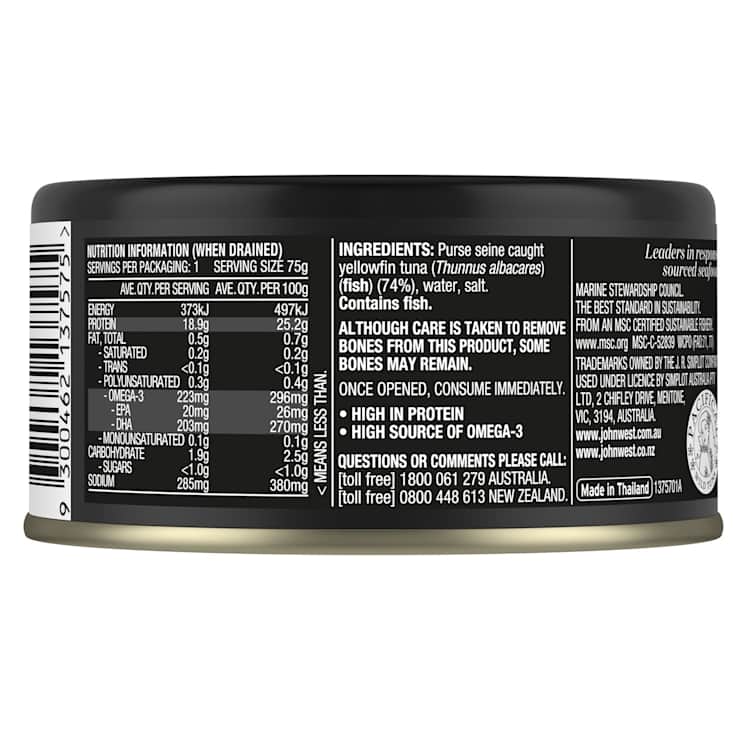 John West Yellowfin Tuna Springwater 90g | IGA Shop Online