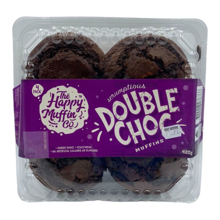 The Happy Muffin Co Double Chocolate 4 Pack | IGA Shop Online