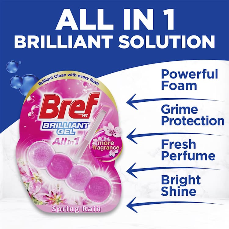 Bref Brilliant Gel Spring Rain Rim Block Toilet Cleaner 42g | IGA Shop ...