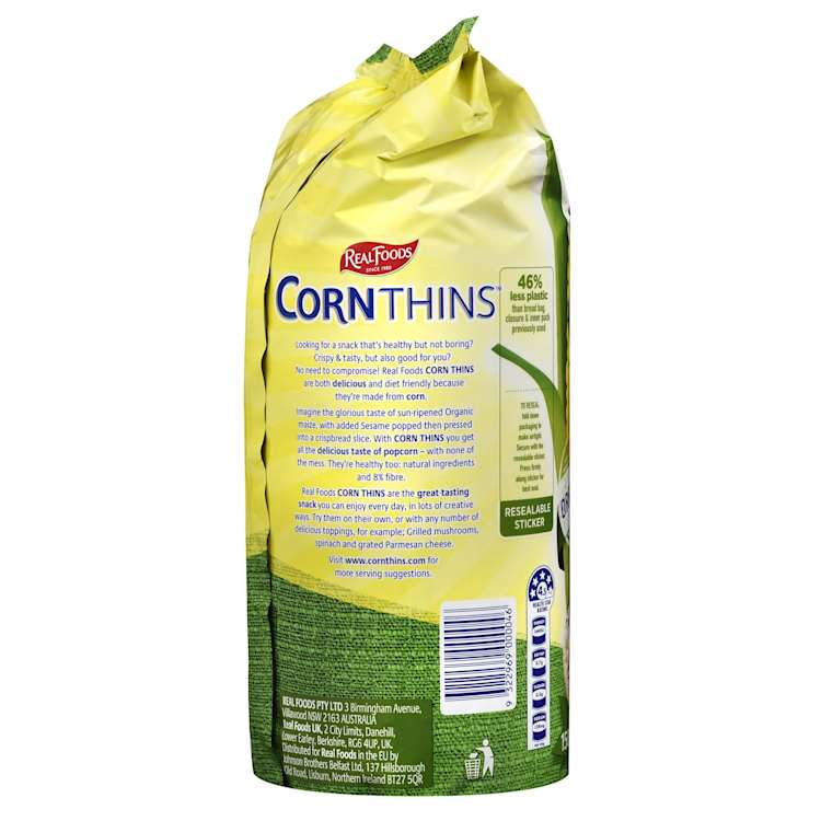 Real Foods Corn Thins Sesame 150g | IGA Shop Online