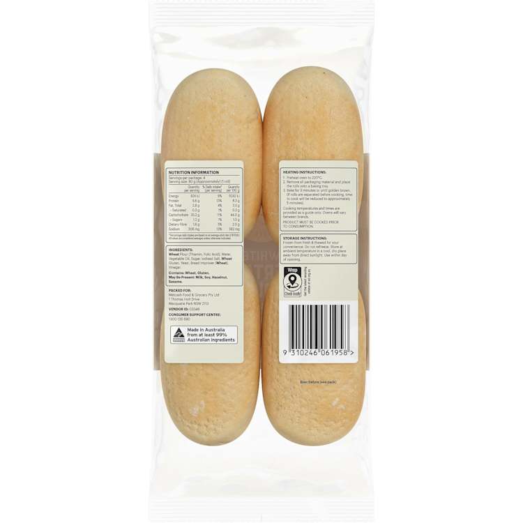 Bakers Oven Entertainer Rolls 4 Pack | IGA Shop Online