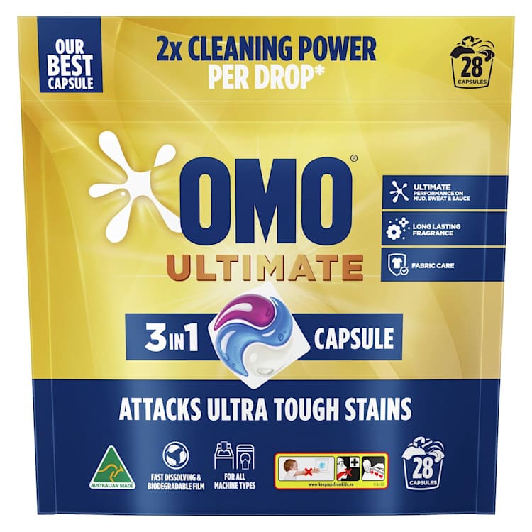 OMO Ultimate 3 in 1 Laundry Capsules 28 Pack | IGA Shop Online