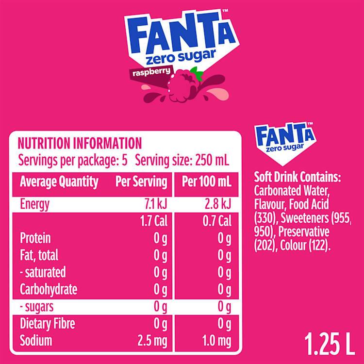 fanta zero ingredients