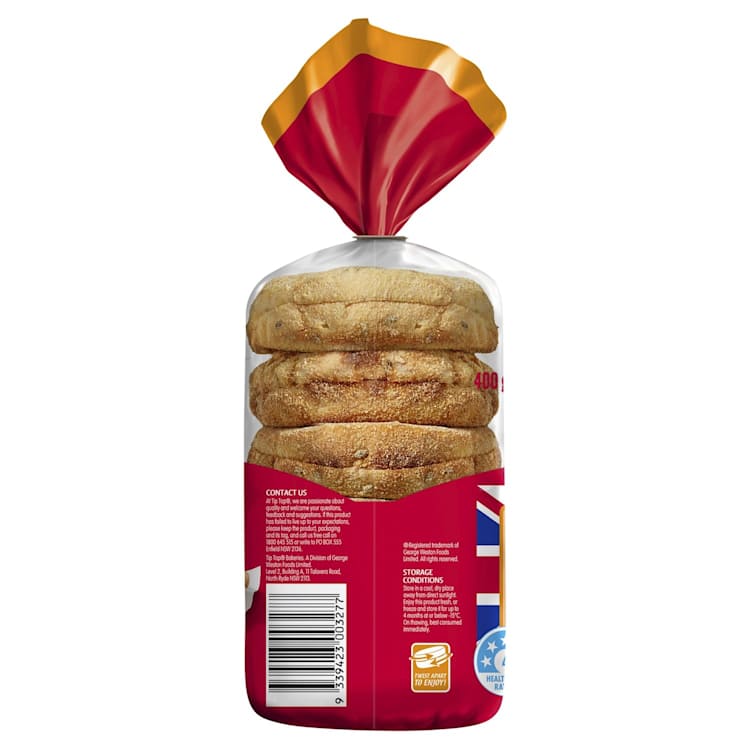 Tip Top English Muffins Multigrain 6 Pack | IGA Shop Online