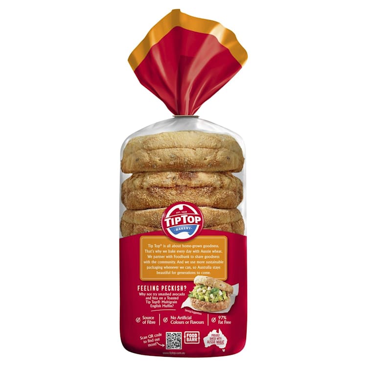 Tip Top English Muffins Multigrain 6 Pack | IGA Shop Online