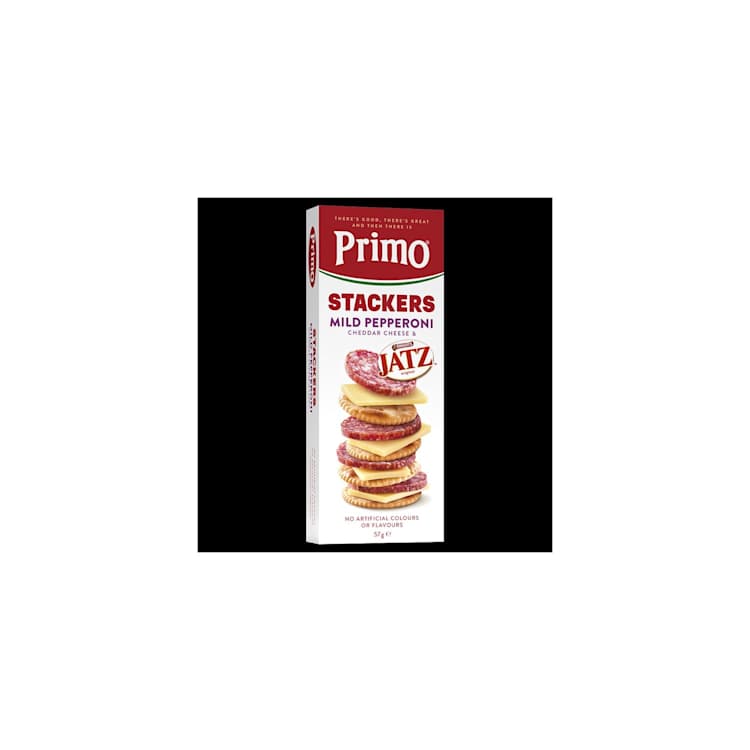 Primo Stackers Pepperoni with Jatz Crackers and Cheddar Cheese 57g ...