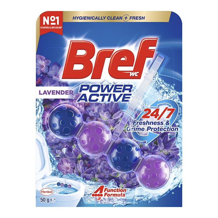 Bref Power Active Lavender Field Rim Block Toilet Cleaner 50g | IGA ...