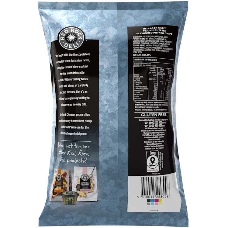 Red Rock Deli Potato Chips Brie Cheddar & Parmesan 165g | IGA Shop Online