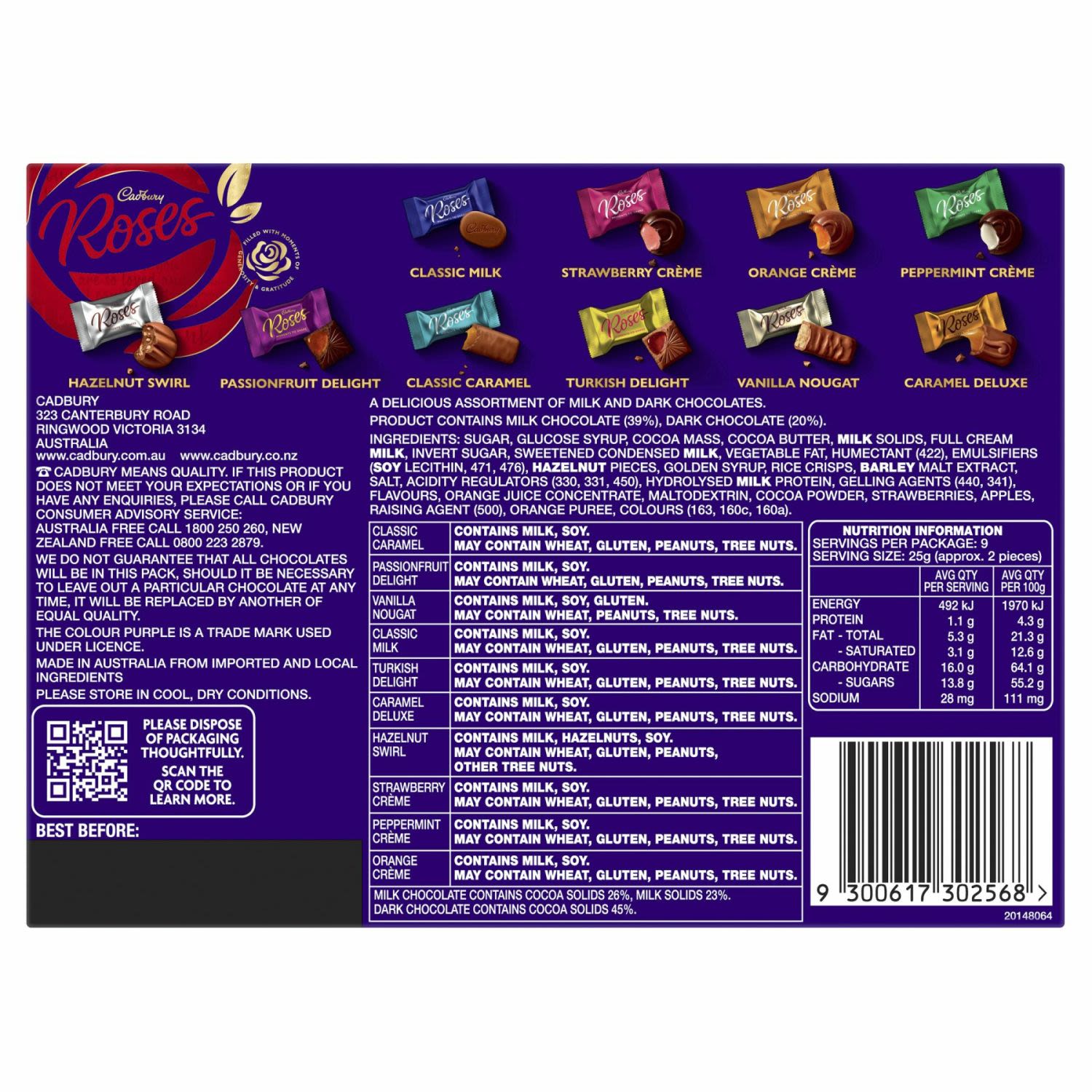 Cadbury roses chocolate store