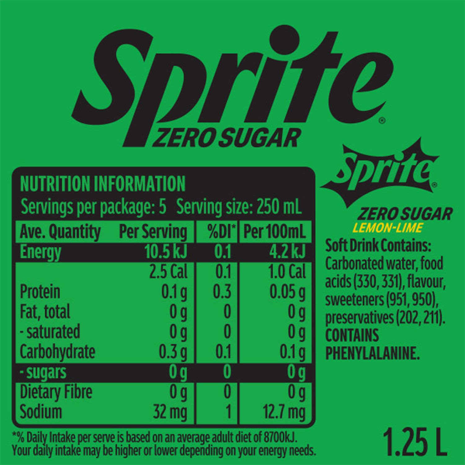 sprite zero ingredients uk